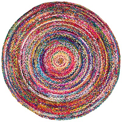 Nuloom Tammara Bohemian Hand Braided Area Rug, Round 8', Multi : Target