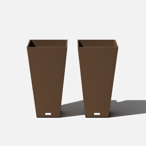 Veradek Pure Series Midland 26" Plastic Planter 2-pack Espresso : Target
