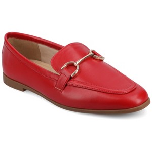 Journee Women's Mizza Medium and Wide Width Dress Flats, Red 11 : Target