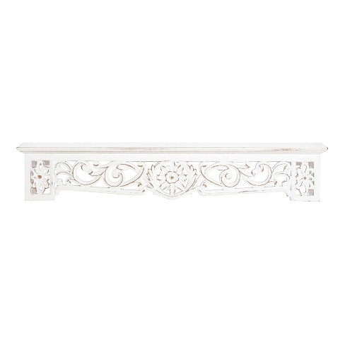 Brewster 30" Morris White Ledge Shelf: Bohemian Style Mdf No Assembly ...