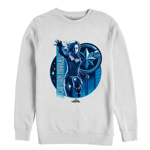 Men's Marvel Captain Marvel Galactic Hero Pull Over Hoodie - White ...