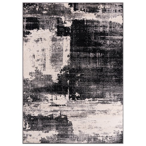 World Rug Gallery Modern Abstract Design Area Rug - Black 7'10"x10 ...
