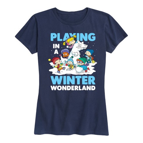 Women's Rugrats Playing In A Winter Wonderland Short Sleeve Graphic T ...