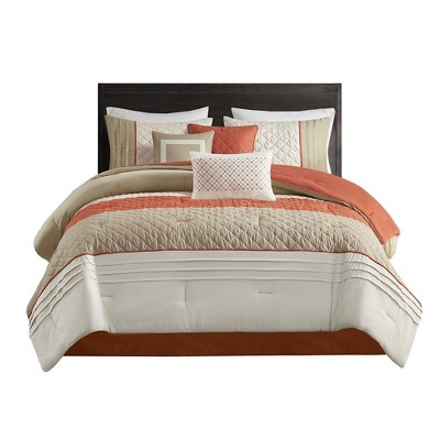 Gracie Mills 7-piece Transitional Color Block Comforter Set - King ...