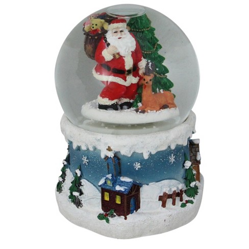 Northlight 5.5" Santa Claus With Christmas Tree And Reindeer Musical ...