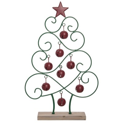 Transpac Wood 36.2 In. Multicolored Christmas Layered Tree Porch Decor ...