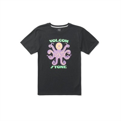 Volcom Toddler Boys Octoparty Short Sleeve Tee, Washed Black Heather ...