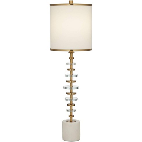 Possini Euro Design Modern Table Lamp 34 1/2" Tall Gold Segmented Pole ...