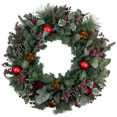 Northlight Frosted Long Needle Pine And Ornaments Artificial Christmas ...