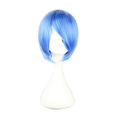 Unique Bargains Bob Wig Wigs For Women 12" Blue With Wig Cap : Target