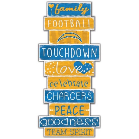 Nfl Los Angeles Chargers 24" Celebrations Stack Sign : Target