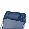 Folding Sun Lounger Chair, Dark Blue Outdoor Beach Lounge Chair with 5 ...