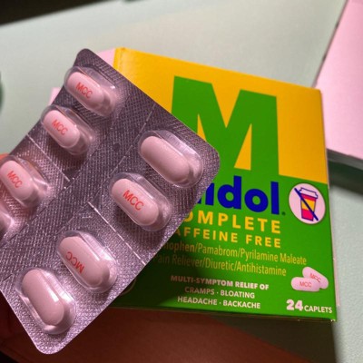 Midol Complete Menstrual Relief Acetaminophen Caffeine Free Caplets ...