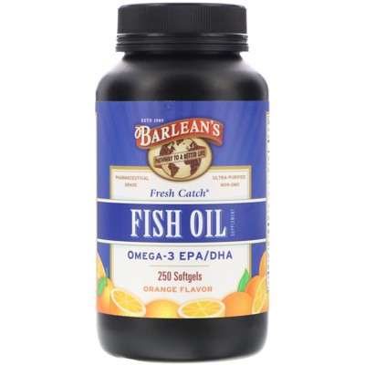Barlean's Fresh Catch, Fish Oil Supplement, Omega-3 EPA/DHA Softgels ...