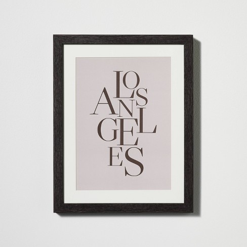 11" X 14" Los Angeles Framed Under Glass With Mat Dark Wood - Threshold ...