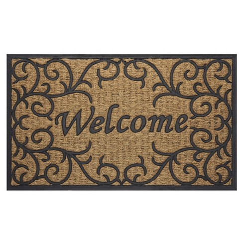 Kate Aurora Welcome Ironwork Designed Coir Bristled Outdoor All Season ...