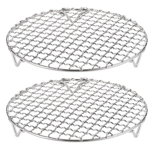 Unique Bargains Stainless Steel Round Cross Wire Barbecue Grill With ...