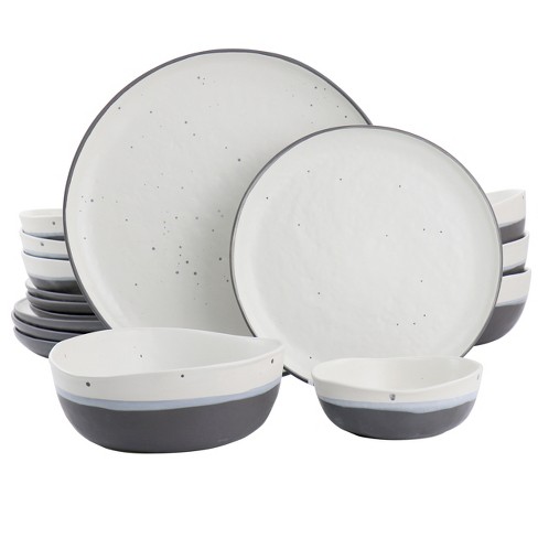 Gibson Elite Rhinebeck 16 Piece Round Stoneware Dinnerware Set In Blue ...