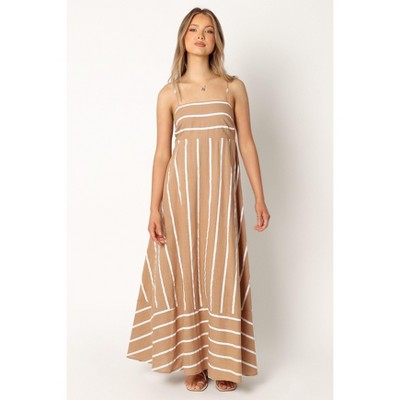 Petal And Pup Womens Brea Maxi Dress - Tan Stripe S : Target