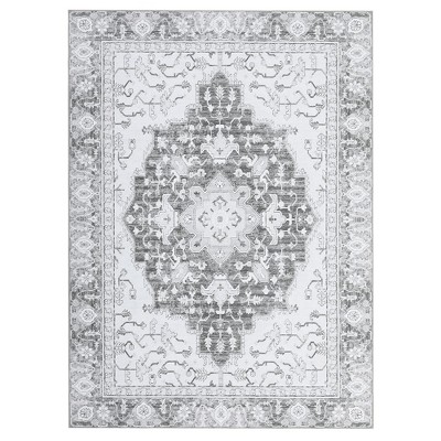 Whizmax Washable Vintage Floral Area Rug 4x6- Non-slip Print : Target
