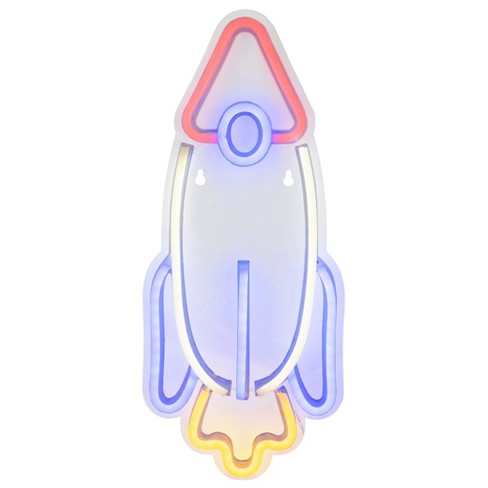 Northlight 16.25" Led Neon Style Rocketship Wall Sign : Target
