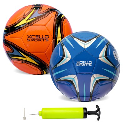 Xcello Sports Soccer Ball S3 2-Pack (Blue + Orange) : Target