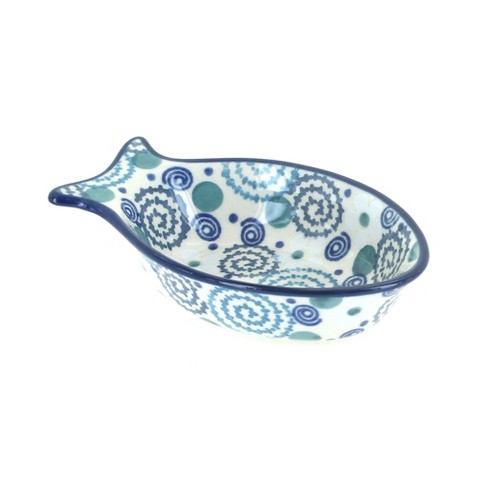 Blue Rose Polish Pottery E26 Ceramika Artystyczna Small Fish Dish : Target