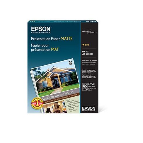 Epson Presentation Paper Matte, 8.5" X 11", 100 Sheets : Target