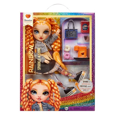 Rainbow High 11 Sparkle And Shine Clementine Fashion Doll Orange Hair blue Eye With Liquid Sparkles Legs Target