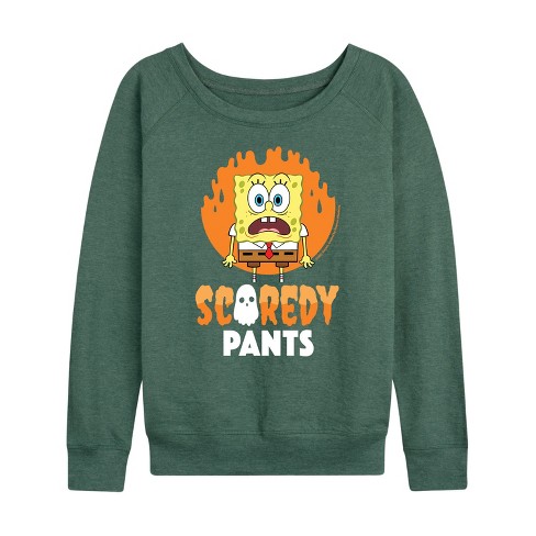 Women's Spongebob Squarepants Scaredy Pants Lightweight French Terry ...