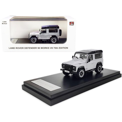 Land Rover Defender 90 Works V8 Silver Metallic With Black Top "70th ...