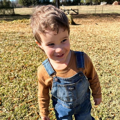 Oshkosh B'gosh Toddler Boys' Solid Denim Overalls - Blue : Target