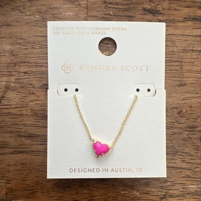 Kendra Scott Valentine s Day Anna Magnesite 14k Gold Over Brass Pendant Necklace Magenta Magnesite Target