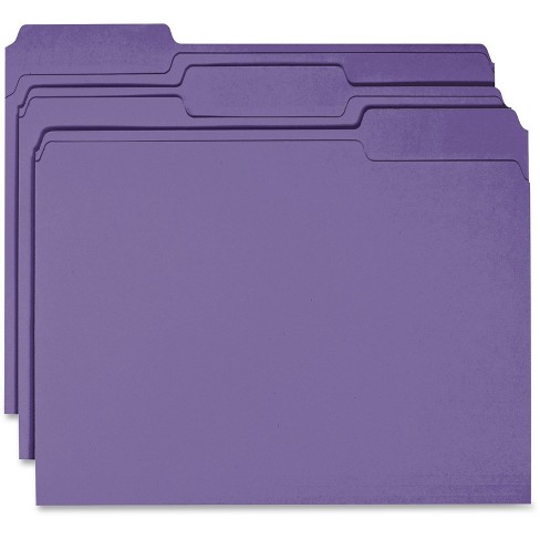 Business Source Color File Folder 1/3 Cut 100/bx Purple 44106 : Target