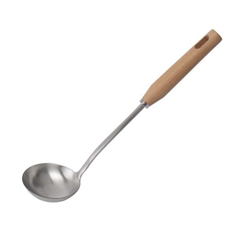 Unique Bargains Kitchen Wooden Handle Cooking Durable Soup Ladle 10.8 ...