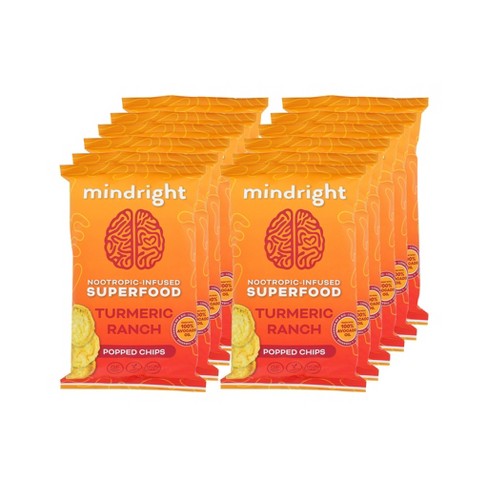 Mindright Turmeric Ranch Popped Chips - Case Of 12/4 Oz : Target