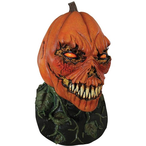 Ghoulish Adult Scary Possessed Pumpkin Mask Costume Mask - 14 In ...