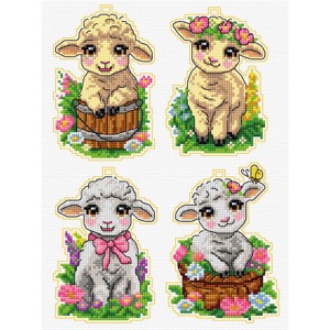 Orchidea Counted cross stitch kit with plastic canvas Ornaments Sheep ...