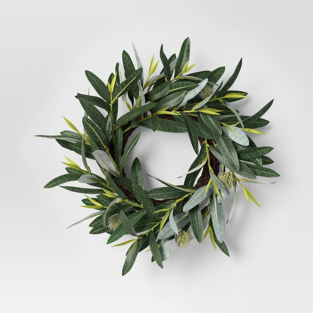 12" Thistle and Leaf Wreath - Threshold™ ( pack of 4 )