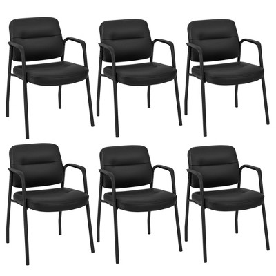 Costway Waiting Room Chair No Wheels Set Of 4 With Integrated Armrests ...