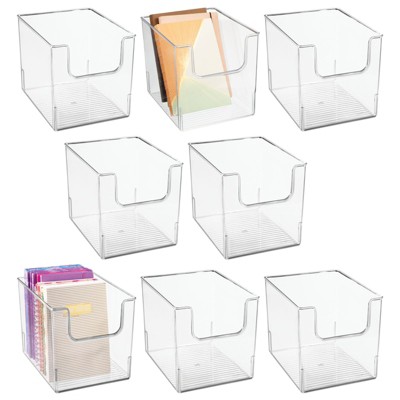 Mdesign Plastic Home Office Storage Bin Container, Desk Organizer, 8 ...