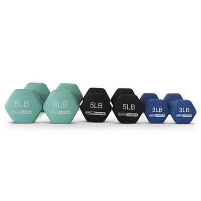 Holahatha Hex Dumbbell Weight Training Home Gym Equipment Set With 3, 5 ...