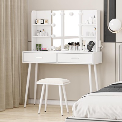 Vanity Desk With Mirror And Lights, 40" Makeup Vanity : Target
