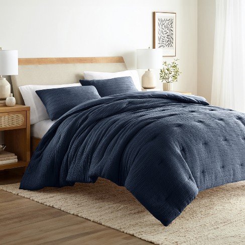 Waffle Textured Comforter Set All Season Down-alternative Ultra Soft ...
