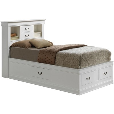 Passion Furniture Hammond White Twin Panel Bed : Target