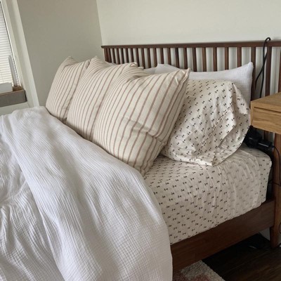 Oversized Cotton Striped Square Throw Pillow Black/cream - Threshold ...