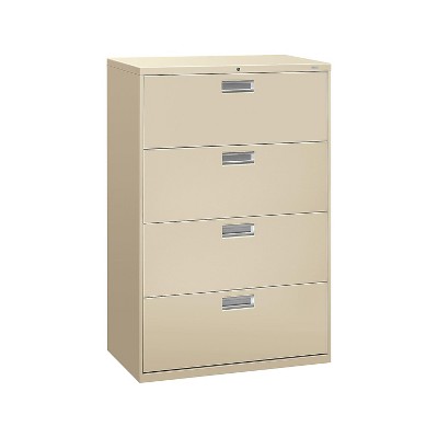 HON Brigade 600 Series 4-Drawer Lateral File Cabinet Locking Letter ...