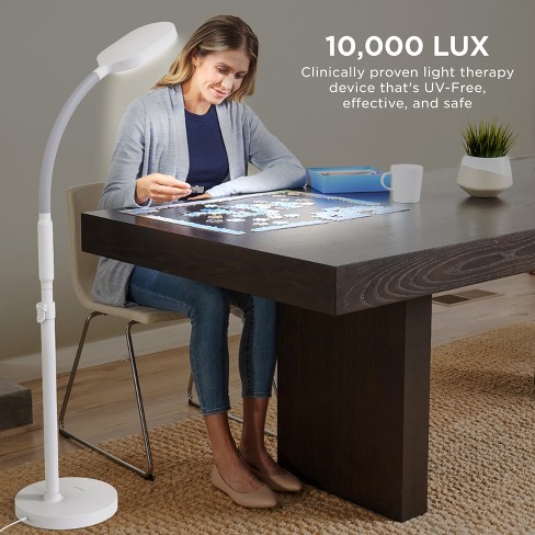 Verilux Happylight Duo Floor Lamp 2-in-1 Therapy And Task Light White ...