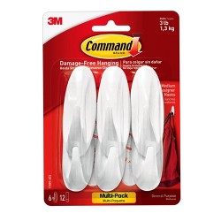 Command 2 Hooks 4 Strips Medium Sized Hooks Nickel : Target