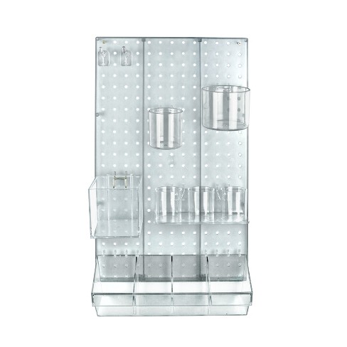 Azar Displays Clear 12-piece Pegboard Wall Organizer Kit : Target